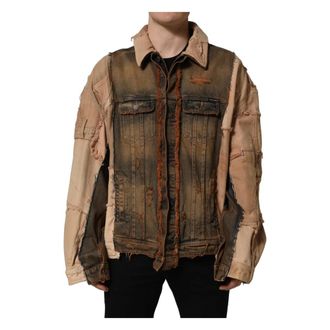 Dolce & Gabbana Raw Cut Panelled Denim Jacket - - Jackets - Herren - Mehrfarbig - 3XL
