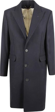 Golden Goose Homme, Manteaux, Bleu, Taille: S Single-Breasted Manteaux