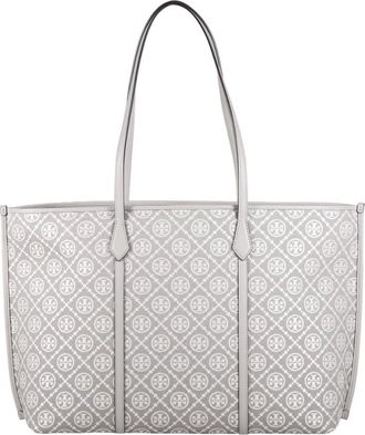 Tory Burch Femme, Sacs, Gris, Taille: ONE Size Perry T Monogram Tote