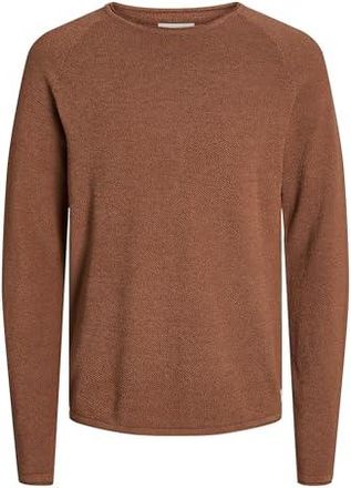Jack & Jones Jjehill Knit Crew Neck Noos Pull en Tricot, Bisque Moka, L Homme