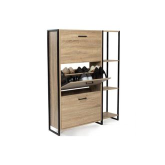 IDMarket Idmarket - Schuhmöbel 18 Paar luis 3 Türen mit Regal Industriedesign