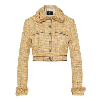 Etro Femme, Vestes, Beige, Taille: 40 FR Veste Courte en Tweed