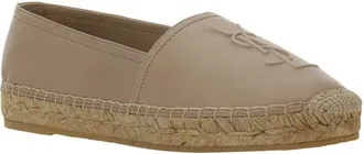 Saint Laurent Lambskin Rope-Sole Espadrille Flat - Beige