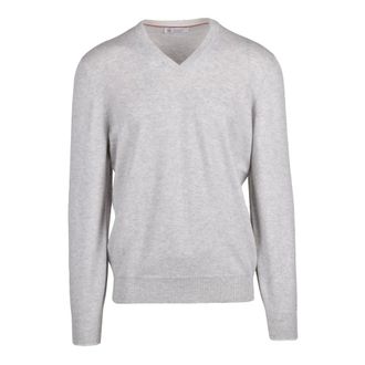 Brunello Cucinelli Herren, Strickwaren, Wei&szlig;, LGr&ouml;&szlig;e