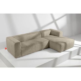 Konsimo Konsimo - ferox Modernes Ecksofa Rechts aus breitem Cordstoff, beige