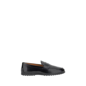 Tod's Homme, Chaussures, Noir, Taille: 45 EU Leather Moccasin 78L