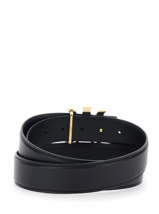 Amiri Mens Belt Ma Core Logo Black Leather