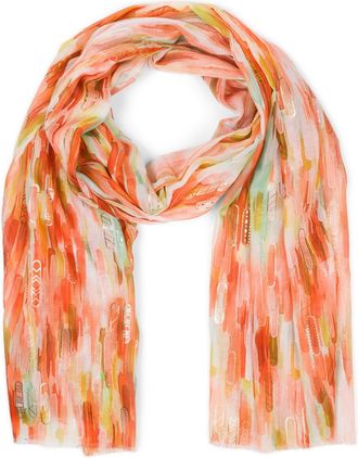 styleBREAKER Schal Leichter Schal mit Streifen Farbverlauf Metallic