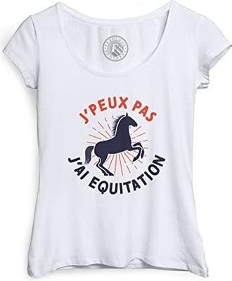 Fabulous Tee Shirt Femme Col Echancr&eacute; JPeux Pas JAi Equitation Cheval Poney Dressage