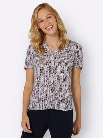 Witt Klassische Bluse Druckbluse Kurzarm