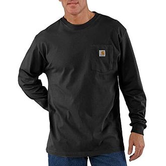 Carhartt Work in Progress Workwear Long Sleeve Pocket T-Shirt Utilitaire de Travail, Black, X-Large Homme