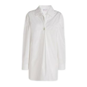 Off-white Femme, Blouses et Chemises, Blanc, Taille: 38 FR Chemise Popeline &agrave; Manches Longues