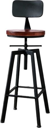 Generic Barhocker mit schmiedeeiserner R&uuml;ckenlehne, moderner minimalistischer hoher Hocker, Stabiler Dreibein-Barhocker/62-80 cm