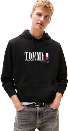 Tommy Jeans Herren Hoodie Graphic mit Kapuze, Schwarz (Black), XL