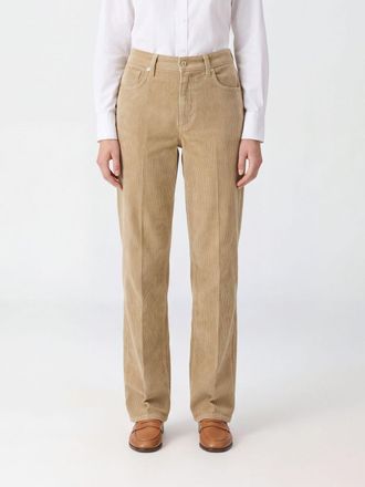 7 For All Mankind Pantalon large en velours c&ocirc;tel&eacute; &agrave; taille haute