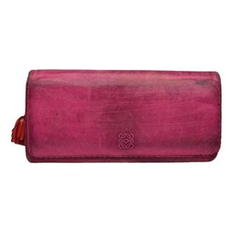 Loewe Portefeuille en cuir Pre-owned - Femme - Pre-owned - Violet - Taille: ONE Size