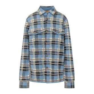 Guest In Residence Chemise de travail &agrave; carreaux - Femme - Vestes - Bleu - Taille: 36 FR