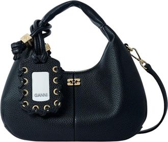 Ganni Mini Sac Hobo - Femme - Sacs - Noir - Taille: ONE Size
