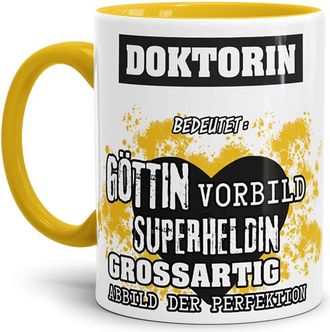 Tassendruck Berufe-Tasse Bedeutung Einer Doktorin Innen & Henkel Gelb/Job/Tasse mit Spruch/Kollegin/Arbeit/Chefin/Witzig/Mug/Cup/Geschenk-Idee/Beste Qualit&auml;t - 25