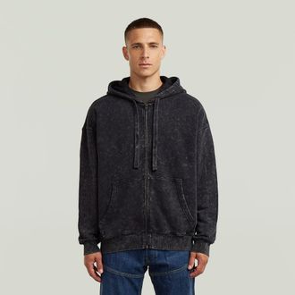 G-Star Washed Loose Full Zip Hoodie - Schwarz - Herren