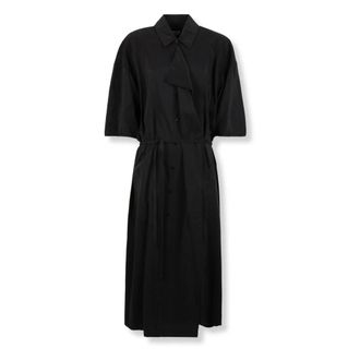 Christophe Lemaire Femme, Robes, Noir, Taille: 38 FR Robe Chemise Asym&eacute;trique