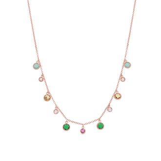 Luxenter Halskette aus Metalllegierung und mehrfarbigem Zirkonia, gefertigt in 18-karat-Ros&eacute;gold - Huis
