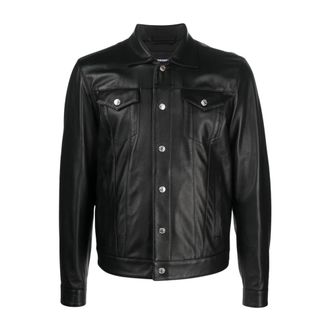 Dsquared2 Leather Jackets - - Jackets - Herren - Schwarzk - XL