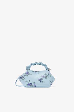 Ganni Kleine Bou Bag in bedrucktem Blau Iced Aqua