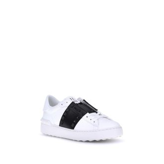 Valentino Garavani Womens White Calf Leather Bos Taurus Low Top Sneakers