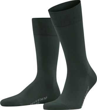 Falke Herren Socken Cool 24/7 M So Baumwolle einfarbig 1 Paar, Grün Hunter Green 7441, 43-44
