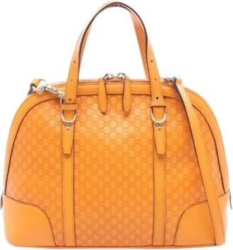 Gucci Pre-owned Sac &agrave; main en cuir Nice 2way - Femme - Pre-owned - Orange - Taille: ONE Size