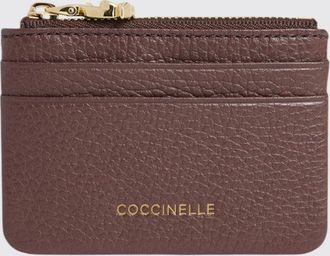 Coccinelle Porte-cartes plat C-Me Softy en cuir grain&eacute; avec zip