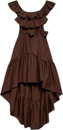 Aniye By Femme, Robes, Brun, Taille: 36 FR Asymmetric Tiered Ruffle Skirt