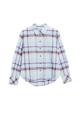 s.Oliver Langarmbluse Bluse Leichte Karo-Bluse im Relaxed Fit