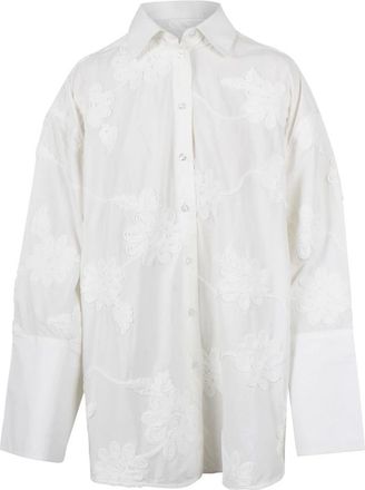 Rotate Rotate Birger Christensen, Femme, Blouses et Chemises, Blanc, Taille: 40 FR Chemise oversize &agrave; manches kimono