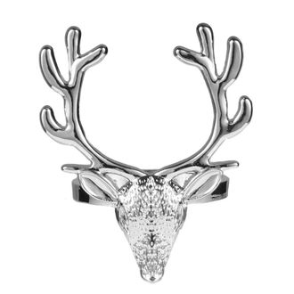 Aboofan 4Pcs Urlaub Hirsch Serviettenringe Halter Metall Serviettenring Serviettenschnalle für Hochzeit Weihnachten Dinnerpartys Home Tischdekoration Silber