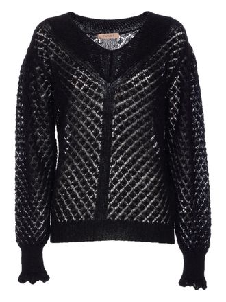 Twin-Set pull à encolure bateau - Noir