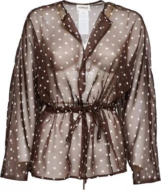 P.A.R.O.S.H. P.a.r.o.s.h., Femme, Blouses et Chemises, Brun, Taille: 38 FR Coprispalle senza colletto
