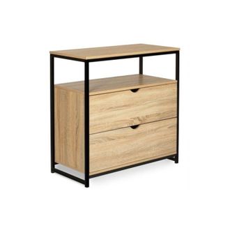 IDMarket Idmarket - Kommode mit 2 Schubladen detroit 80 cm Industriedesign mit Regal
