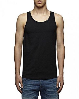 Jack & Jones Basic - D&eacute;bardeur - Uni - Col Ras du Cou - sans Manche - Homme - Noir (Black) - Medium (Taille Fabricant: M)