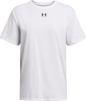Under Armour Damen Campus Oversize SS T-Shirt, White-Black, L