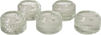 Boltze 5 x Teelichthalter Vadina Glas H&ouml;he 6 cm transparent