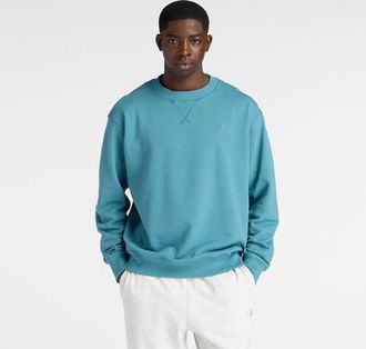 New Balance Herren Athletics French Terry Crew in Blau, Baumwolle, Gr&ouml;&szlig;e 2XL