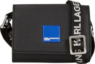 Karl Lagerfeld Karl Lagerfeld Jeans, Portefeuille Bandoulière Femme Avec Logo Encadré, Noir, One size