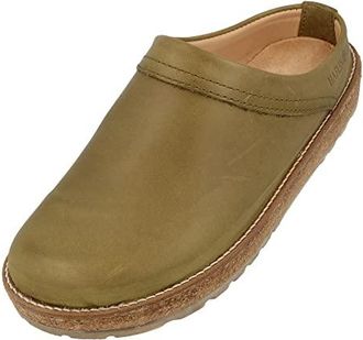 Haflinger Sabots en Cuir Unisexe pour Adultes Travel-Classic 818010, Pointure:39 EU, La Couleur:Vert