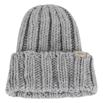 Woolrich Femme, Accessoires, Gris, Taille: ONE Size Chunky Beanie Gris Clair Chiné Logo