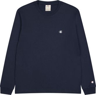 Champion Legacy Basics-L-s Crewneck Langarmshirt für Herren, Marineblau, X-Small