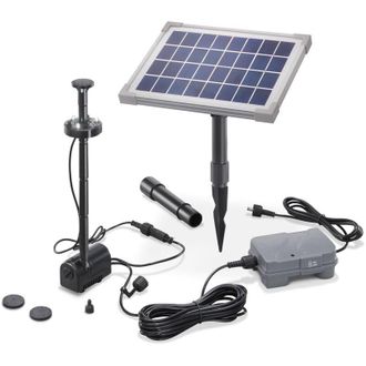 Esotec Esotec - Solar Teichpumpe 5W mit Akku und led Gartenteich Wasserspiel Teich 101920