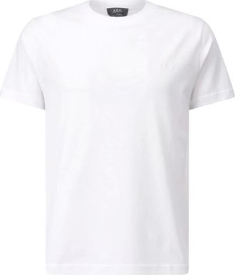 A.P.C. A.p.c., Homme, Tops, Blanc, Taille: S Logo T-Shirt