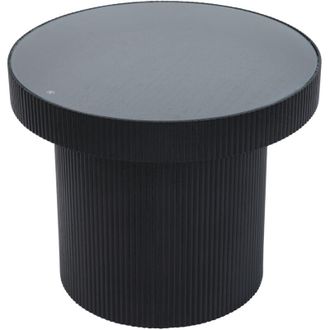 SVITA Table dappoint ronde SVITA MIGUEL avec plateau en verre petite table basse ronde noir